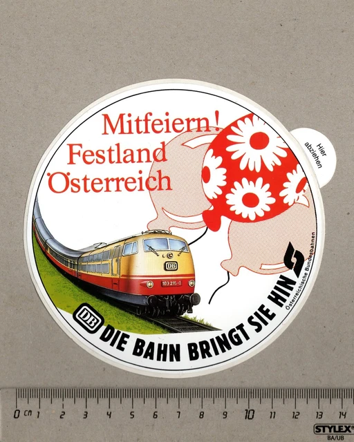 AUFKLEBER/STICKER DB DEUTSCHE Bundesbahn - Österreich Die Bahn bringt ...