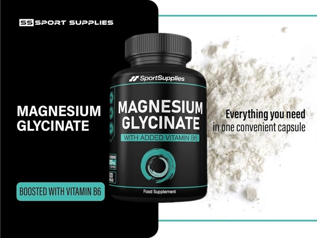 MAGNESIUM GLYCINATE SUPPLEMENTS 1500mg & Vitamin B6-120 Free Delivery £ ...
