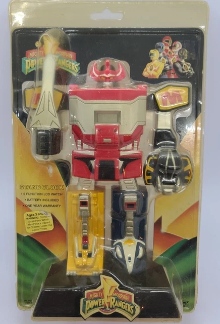 VINTAGE MIGHTY MORPHIN POWER RANGERS Figural Stand Clock NELSONIC Co ...
