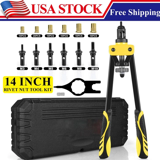 14'' RIVET GUN Kit Rivnut Thread Setting Tool Nut Setter NutSert Metric ...