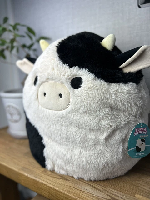 FUZZAMALLOWS - SQUISHMALLOW Connor 18" - Fuzzy Connor Cow 18" Large ...