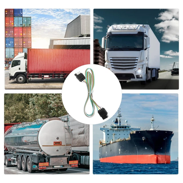 TRAILER LIGHT WIRING Harness Kit 4 Pin Trailer Connector Flat Wire ...