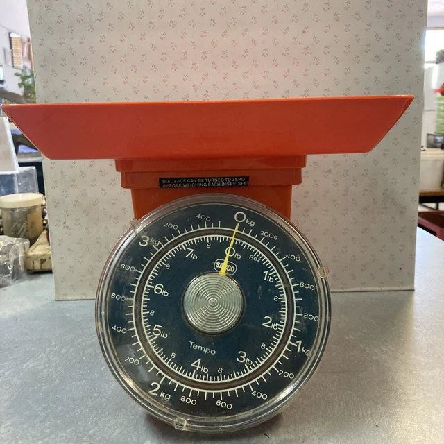 VINTAGE SABCO BRIGHT Orange Retro 70's Kitchen Scales VGC $29.40 ...