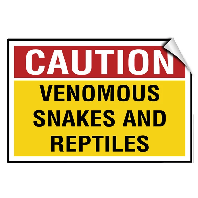 CAUTION VENOMOUS SNAKES And Reptiles Activity LABEL DECAL STICKER EUR ...