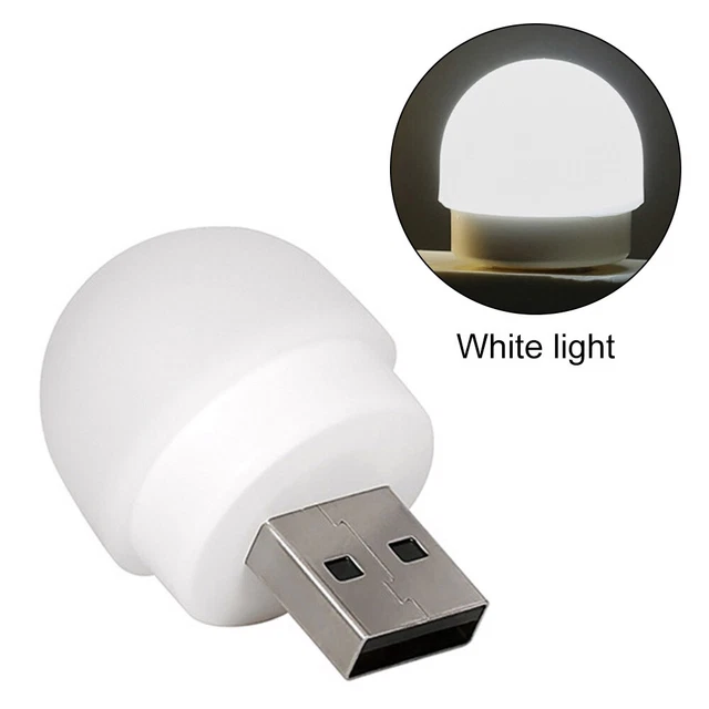 1X PORTABLE USB LED Lamp Round Mini Night Light Computer Mobile Power ...