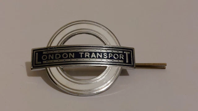 VINTAGE LONDON TRANSPORT Bus/Train Cap Badge - White & Blue Enamel ...