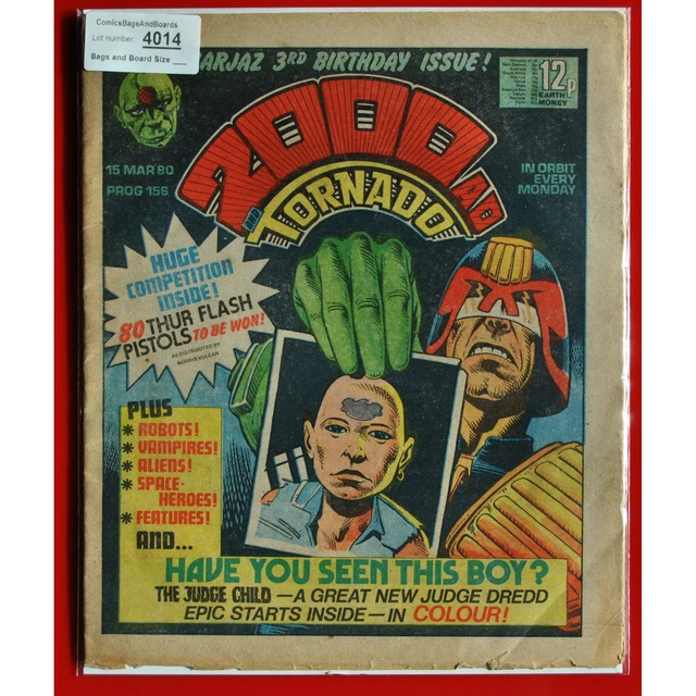 2000AD PROG 156 1st Judge Child Judge Dredd Appearance 15 3 80 UK 1980 ...