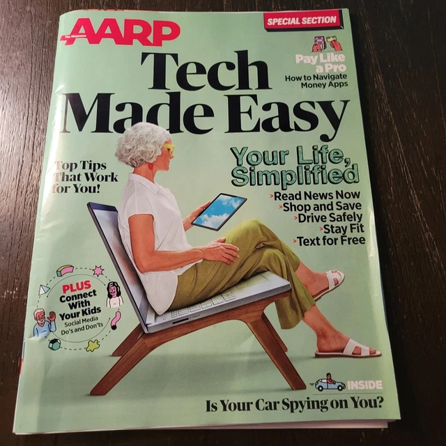 AARP MAGAZINE AUGUST/SEPTEMBER 2024 Kevin Costner/Tech Made Easy NEW £3 ...