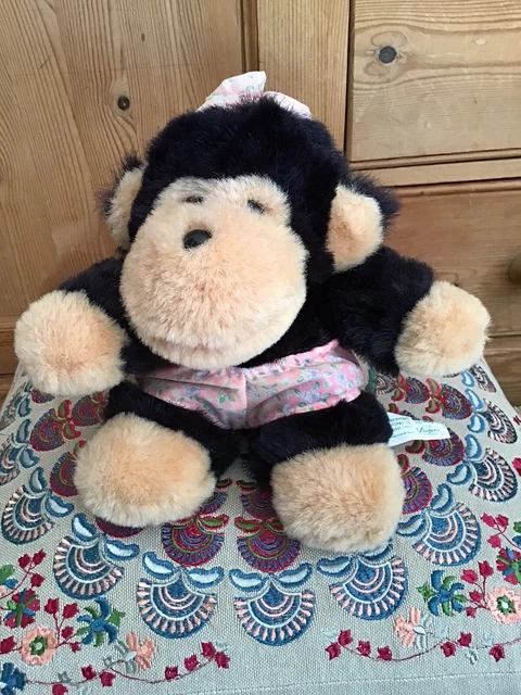 VINTAGE PLAYMAKERS GIRL Chimp Monkey Baby Pink Bow Shorts Soft Plush ...