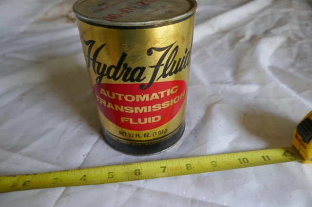 VINTAGE EMPTY QUART Transmission Fluid Oil Can Hydra Fluid Very Rare ...