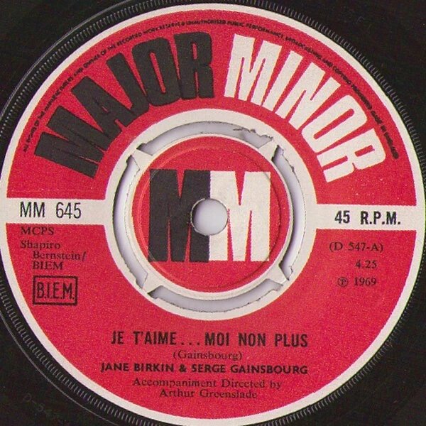 JANE BIRKIN & Serge Gainsbourg - Je T'aime...Moi Non Plus (7", Single ...