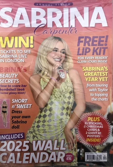 SABRINA CARPENTER ANNUAL Review Magazine (Inc Calendar, Stickers ...