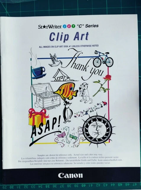 CANON STARWRITER JET 350C & 550C Clip Art Sampler 10 Page Catalogue ...