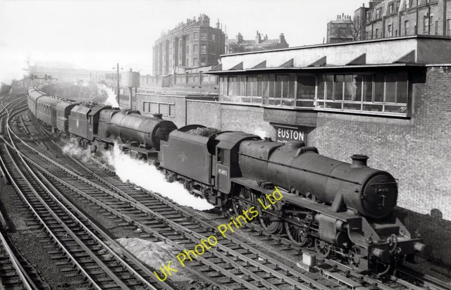 RAILWAY PHOTO EX LMS Black 5 45493 passenger train Euston c1950's £2.00 ...
