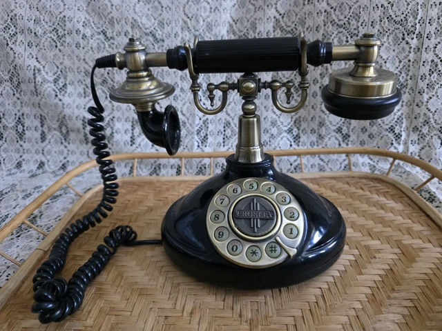 ANTIQUE STYLE ROTARY Dial Phone 1920, Push Buttons, Ringing Tone ON/OFF ...