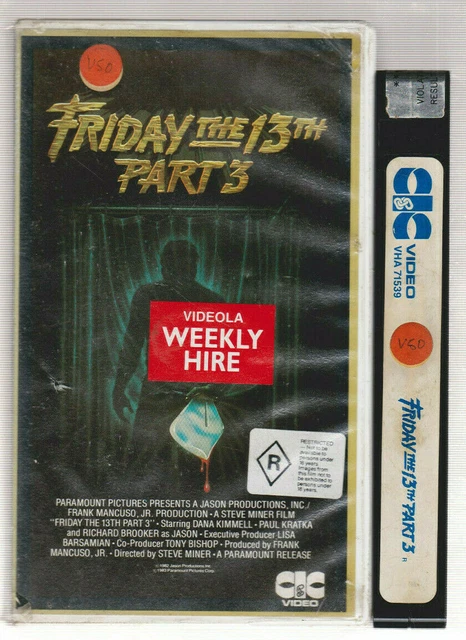 RARE VHS VIDEO Tape FRIDAY THE 13TH PART 3 Small Box Ex-Rental CIC ...