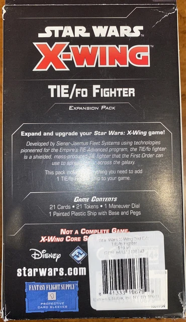 STAR WARS TIE/FO Fighter 2nd Edition Expansion X-Wing Miniatures Game ...