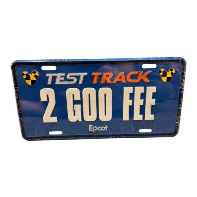 WALT DISNEY WORLD Test Track 2 GOO FEE EPCOT License Plate 1990s $16.19 ...