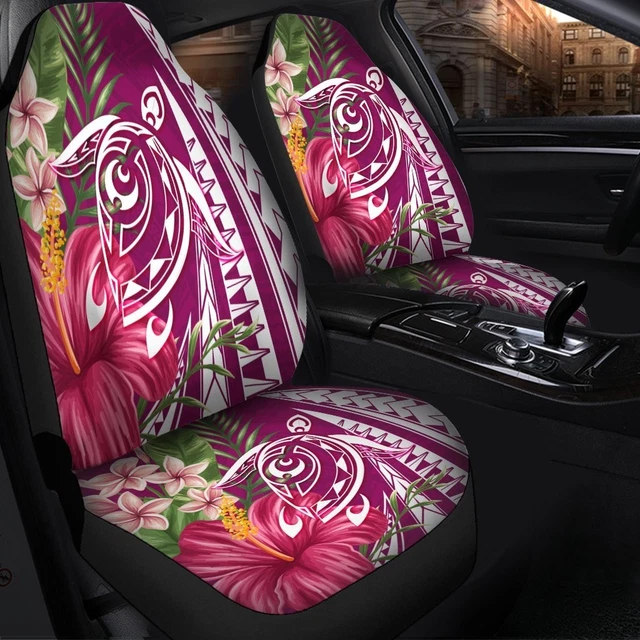 KANAKA MAP HIBISCUS Plumeria Turtle Art Turquoise Polynesian Car Seat ...