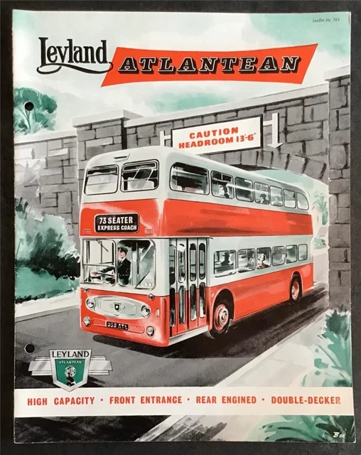 LEYLAND ATLANTEAN DOUBLE DECK PASSENGER BUS Sales Brochure Sep 1958 ...