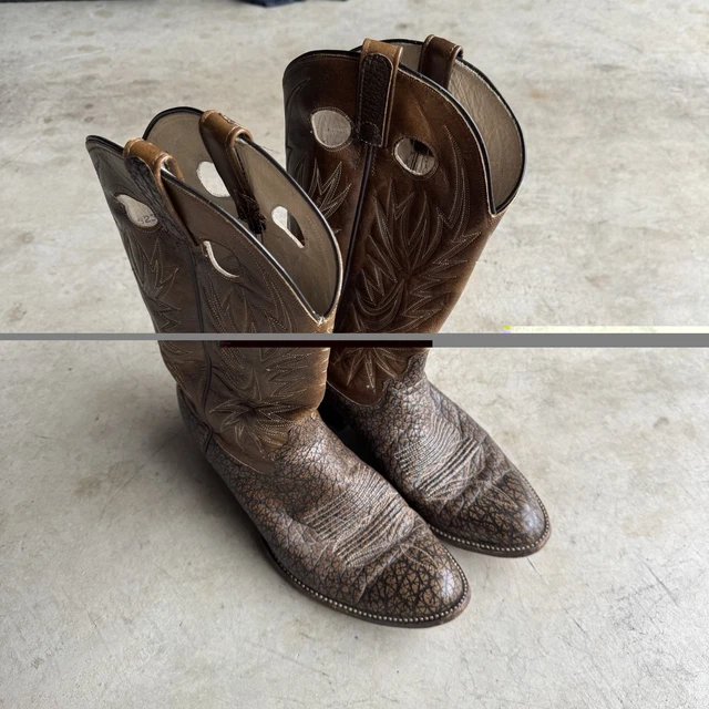 VINTAGE EXOTIC DAN Post Cowboy Boots Sz 9 £79.99 - PicClick UK