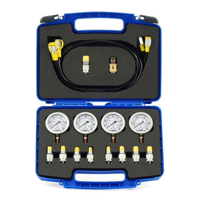 OMT HYDRAULIC PRESSURE Test Kit with 4 Gauges 9 Couplings Hydraulic ...