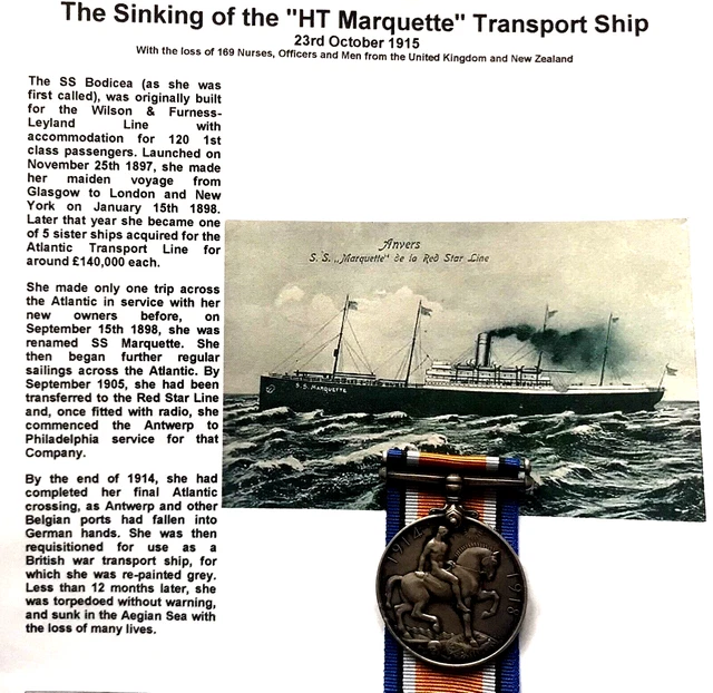 WAR MEDAL SHOEING Smith James Maxwell R.a. K-I-A At Sea Ht Marquette 23 ...