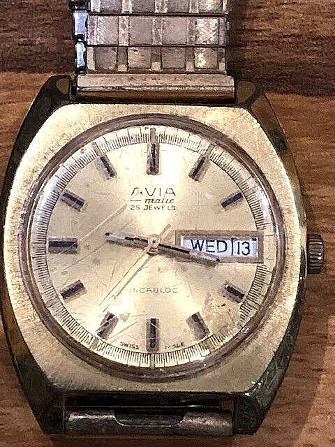 VINTAGE RARE SWISS Made Avia Matic 25 Jewels Automatic Gents Bracelet Watch-34mm £64.99 ...
