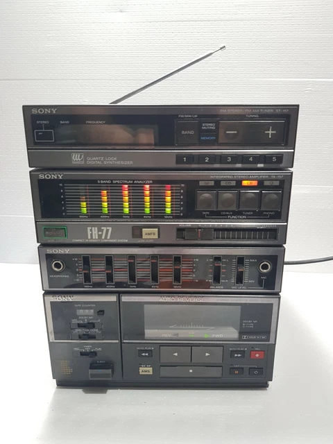CHAINE HIFI SONY FH-77 TUNER RADIO CASSETTE FONCTIONNE PARFAITEMENT ...