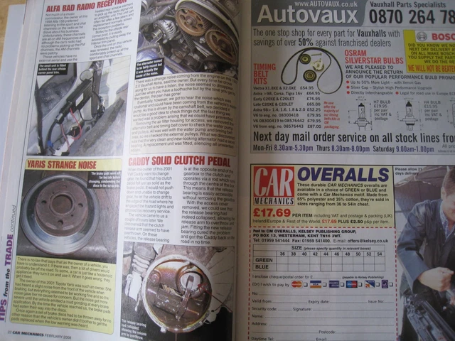 CAR MECHANICS FEB 2008 Torque Wrenches Beemer Project Cambelts Merc A ...