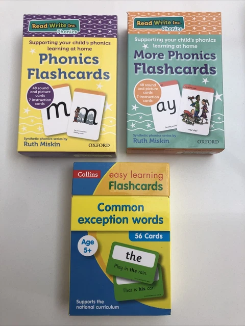 OXFORD AND COLLINS read write flashcards phonics common excepyion words ...