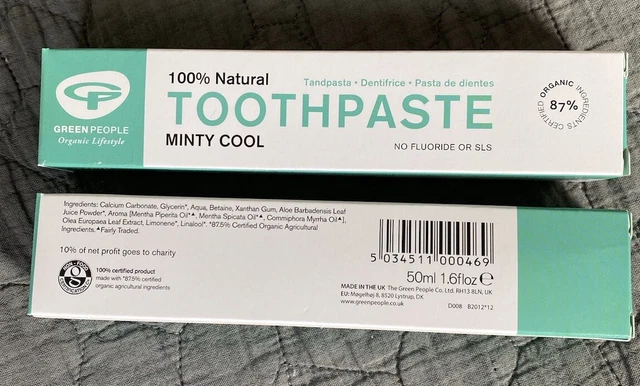 2 X GREEN People Minty Cool Organic Toothpaste 100% Natural - 50ml £7. ...