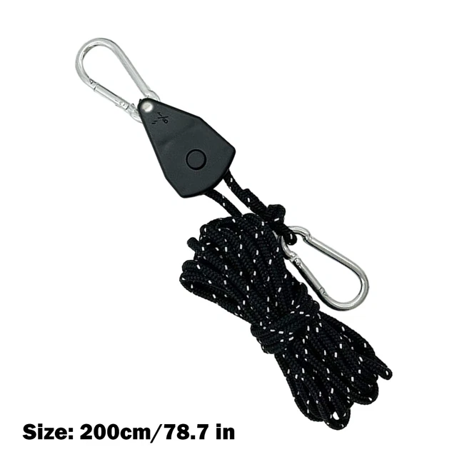 CAMPING RATCHET PULLEY Tent Guide Rope Adjustable Guyline Tensioner Tie ...