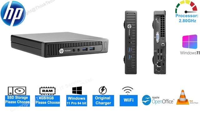 ULTRA FAST WINDOWS 11 HP Mini PC Computer Desktop 2.80GHz 4GB RAM 120GB ...