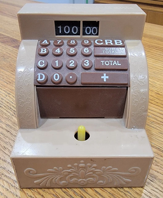 VINTAGE MECHANICAL WIND Up Cash Register Bank w/Hand Snatching Action £ ...