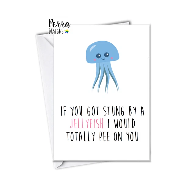 FUNNY BIRTHDAY CARD for her best friend female jelly fish pun joke novelty £3.49 - PicClick UK