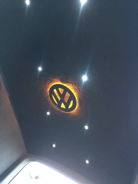 VW T5 TRANSPORTER SWB roof lining (ply lining) with Illuminated Vw Sign ...