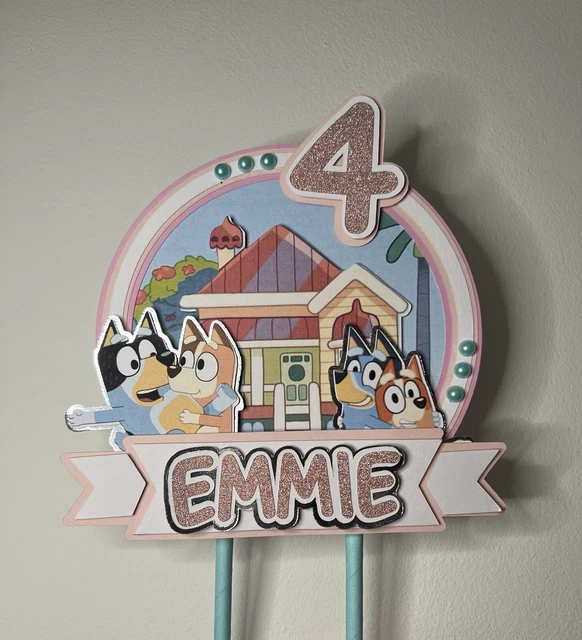 BLUEY AND BINGO Personalised Cake Topper Decoration Add Any Name/age £ ...