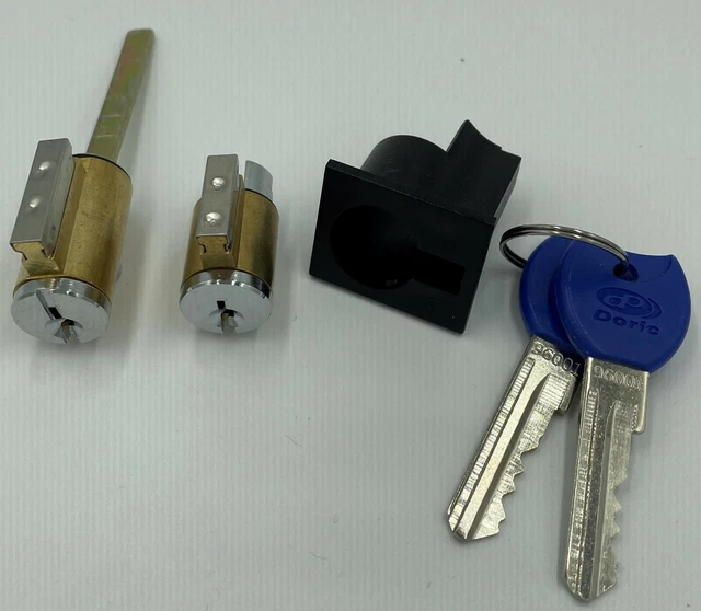 SLIDING GLASS DOOR lock key cylinder set Doric DS155 suits Doric locks ...