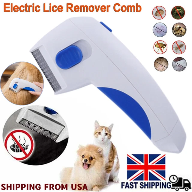 PETS LICE REMOVER Electric Flea Zapper Comb Safe Dog Cat Pets Kills ...