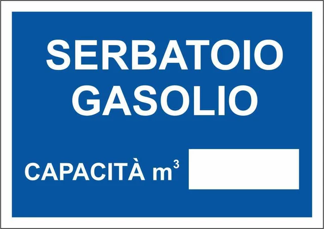 CARTELLO SEGNALETICO - serbatoio gasolio - segnale EUR 1,99 - PicClick IT