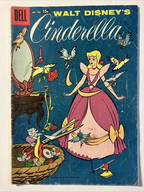 WALT DISNEY'S CINDERELLA Four Color #786 Dell Comics 1957 GD/VG 3.0 £11 ...