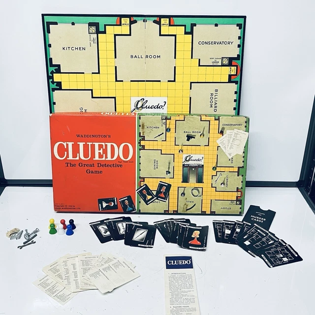 VINTAGE CLUEDO BOARD Game Waddingtons 1970s Complete With Instructions ...