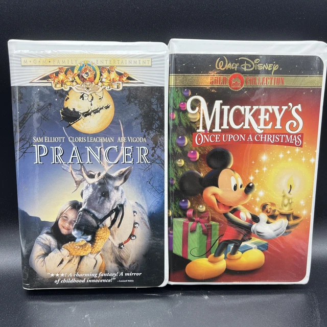 VHS CHRISTMAS TWO Pack Kids Movies - Prancer & Mickeys Once Upon A ...