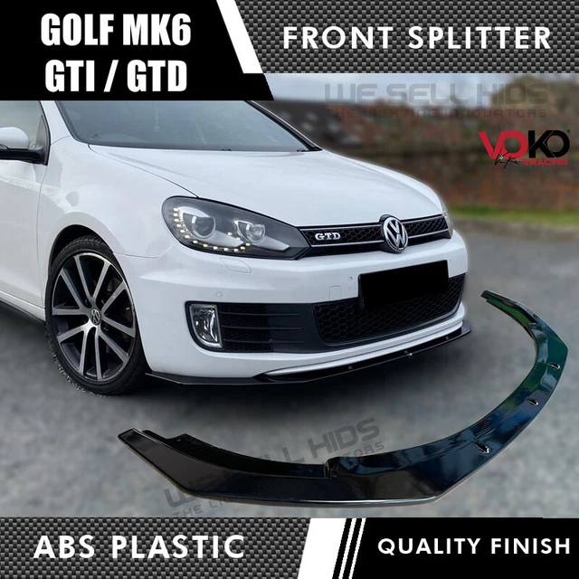 VW GOLF MK6 Gti Gtd Front Splitter Gloss Black Voko Racking 2008-2012 ...