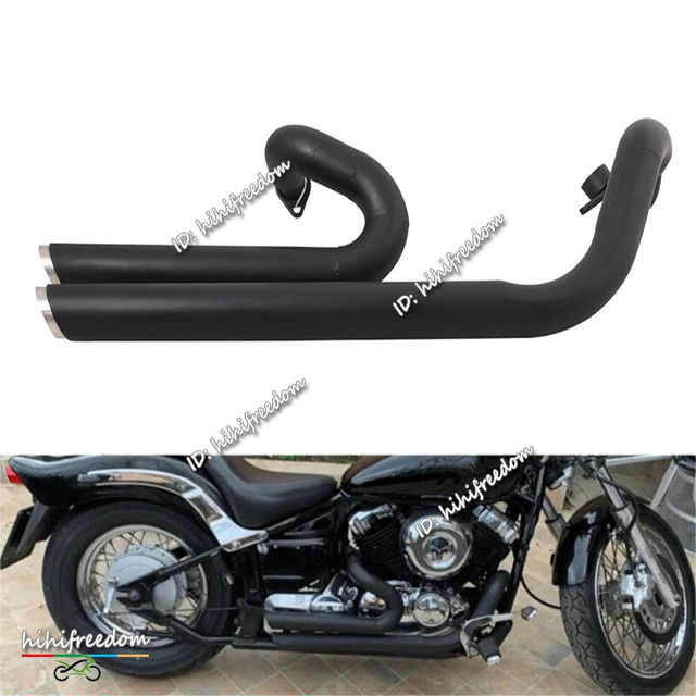 FOR YAMAHA V Star 650 XVS650 Dragstar 650 Shortshot Staggered Black ...