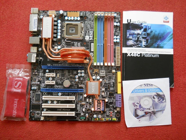 MSI X48C PLATINUM, LGA 775/Sockel T, Intel Mainboard + Zubehör DEFEKT ...