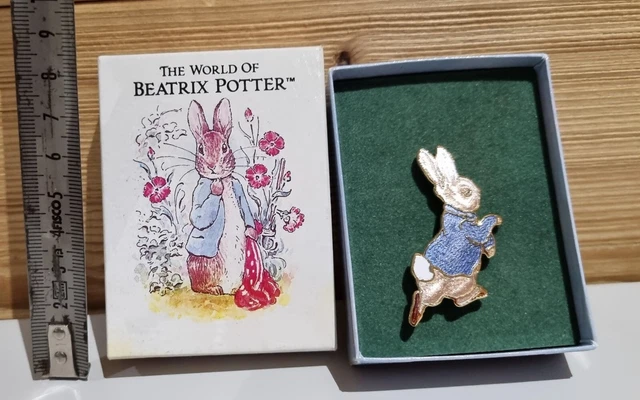 PETER RABBIT PIN Beatrix Potter 22ct Gold Plated Enamel Vintage 1992 in ...