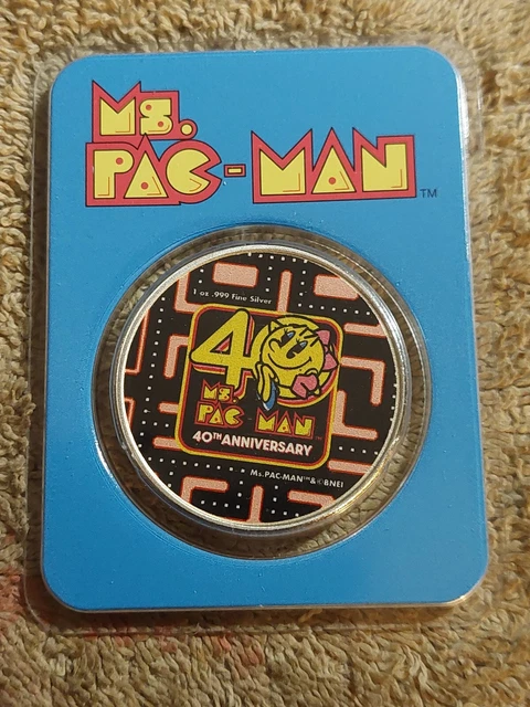 2021 MS PAC-MAN 40th Anniversary Colorized 1 oz .999 Silver 2$ Coin ...