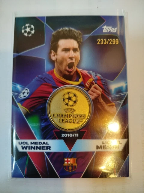 TOPPS MATCH ATTAX 25/26 UCL Medal Relic Card UCLW-LM Lionel Messi 233/ ...